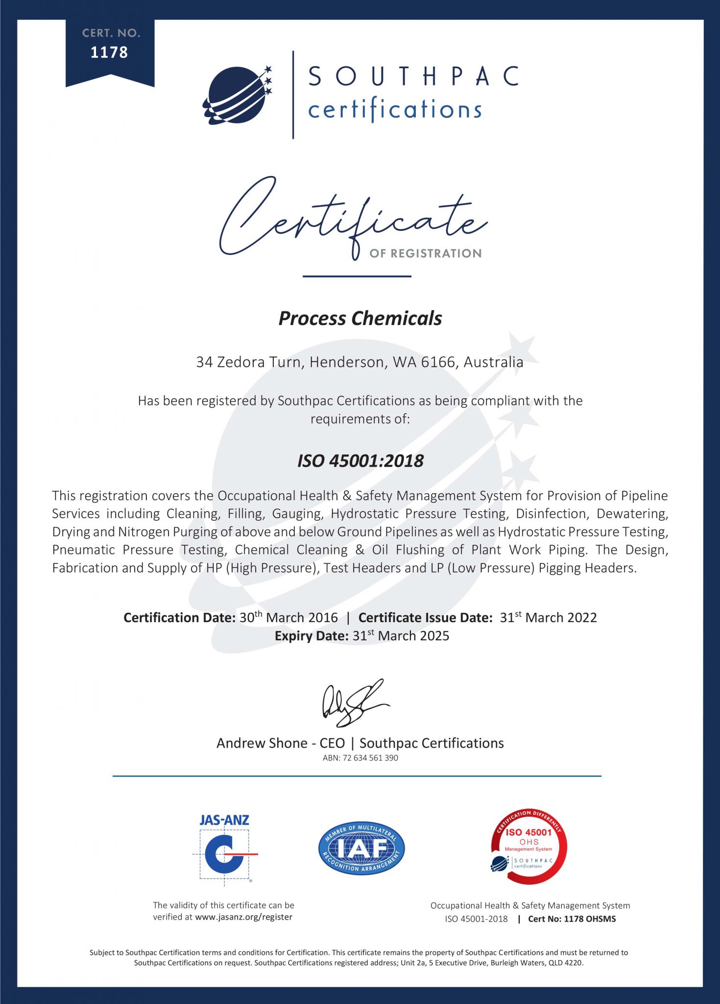 Hse – Process Chemicals